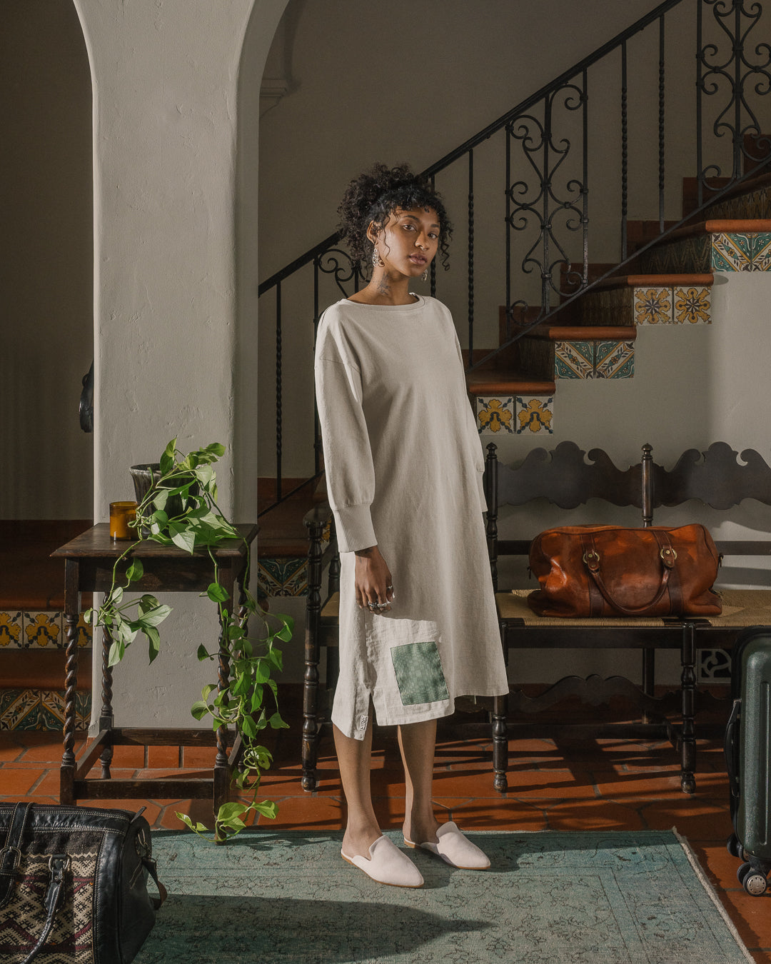 HERITAGE L/S Relaxed Dress - Buko Off-White – bago